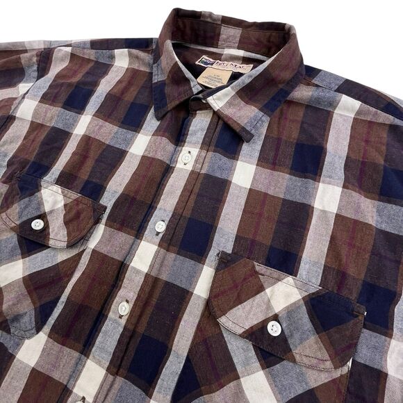 Big Mac | Shirts | Vintage Big Mac Workwear Shirt Mens L Brown Blue ...